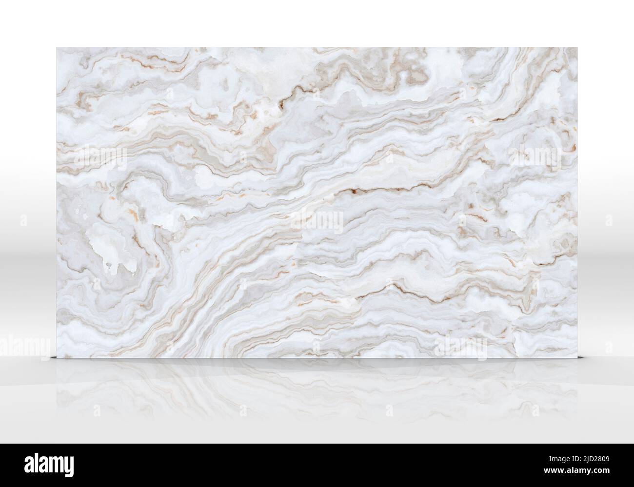 Onyx marble tile standing on the white background with reflections and ...