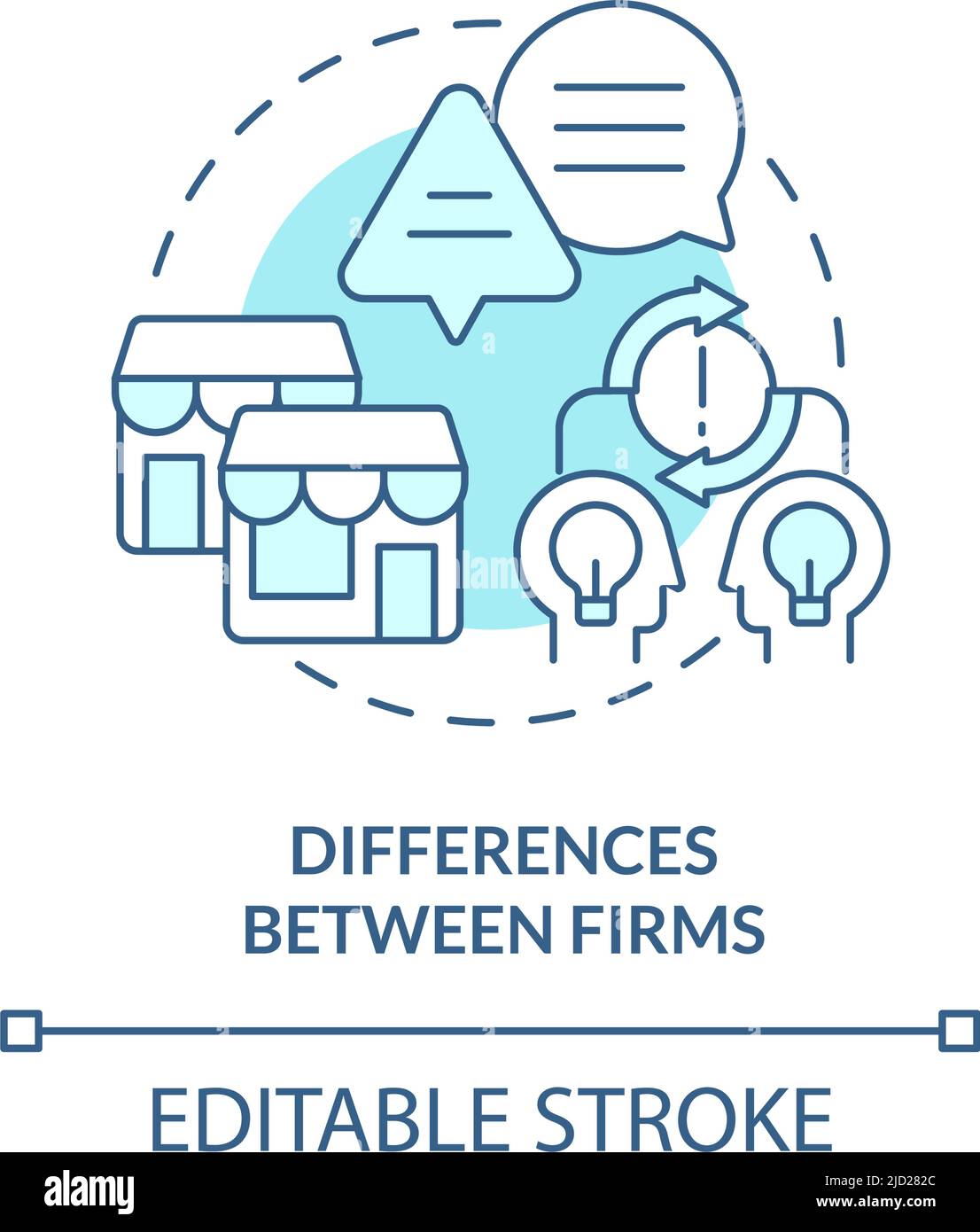 Differences between firms turquoise concept icon Stock Vector Image ...