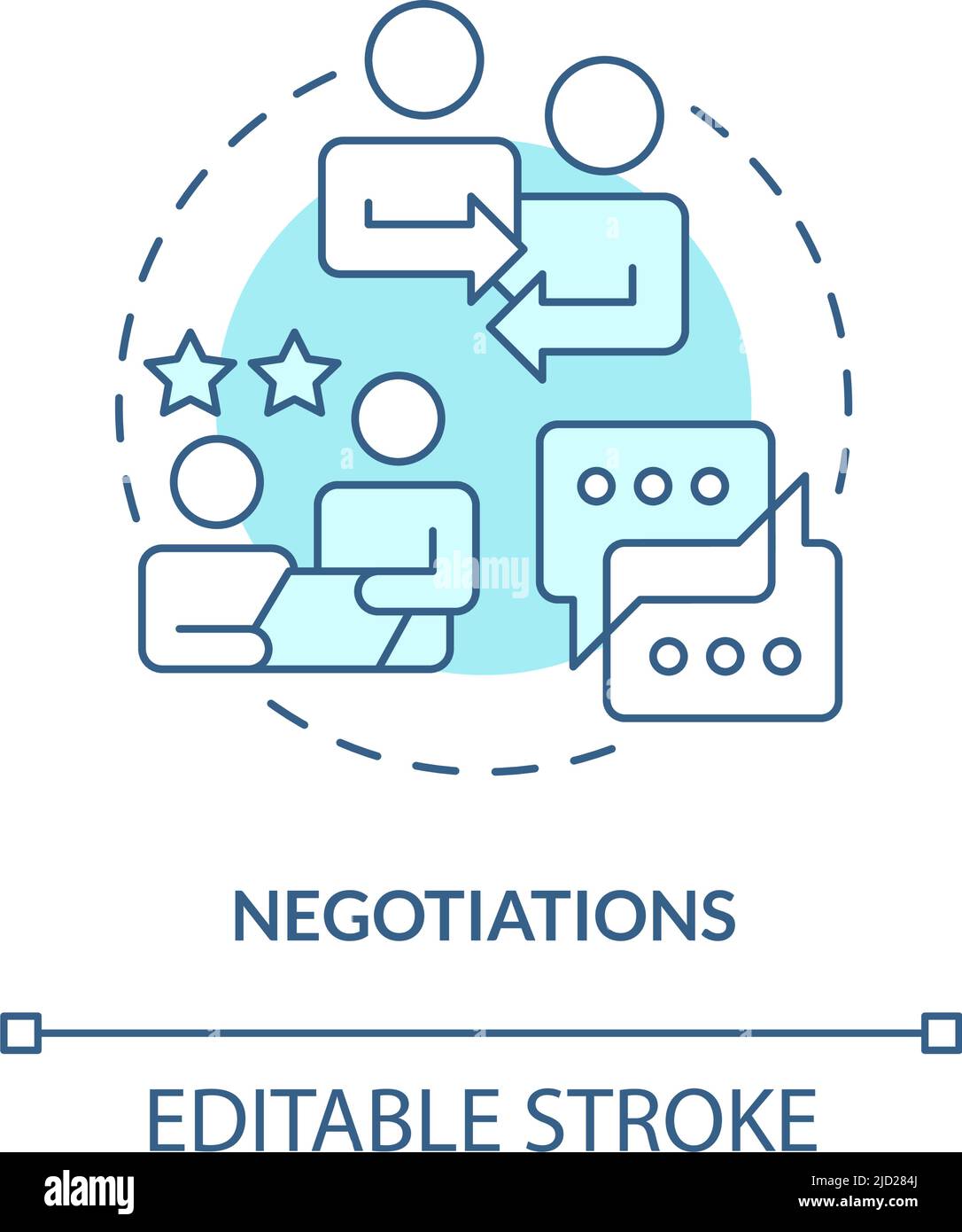 Negotiations line icon outline Cut Out Stock Images & Pictures - Alamy