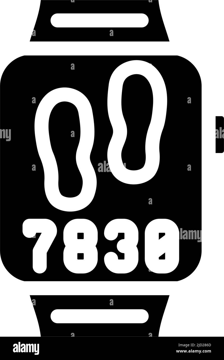 walk steps controlling watches glyph icon vector illustration Stock ...