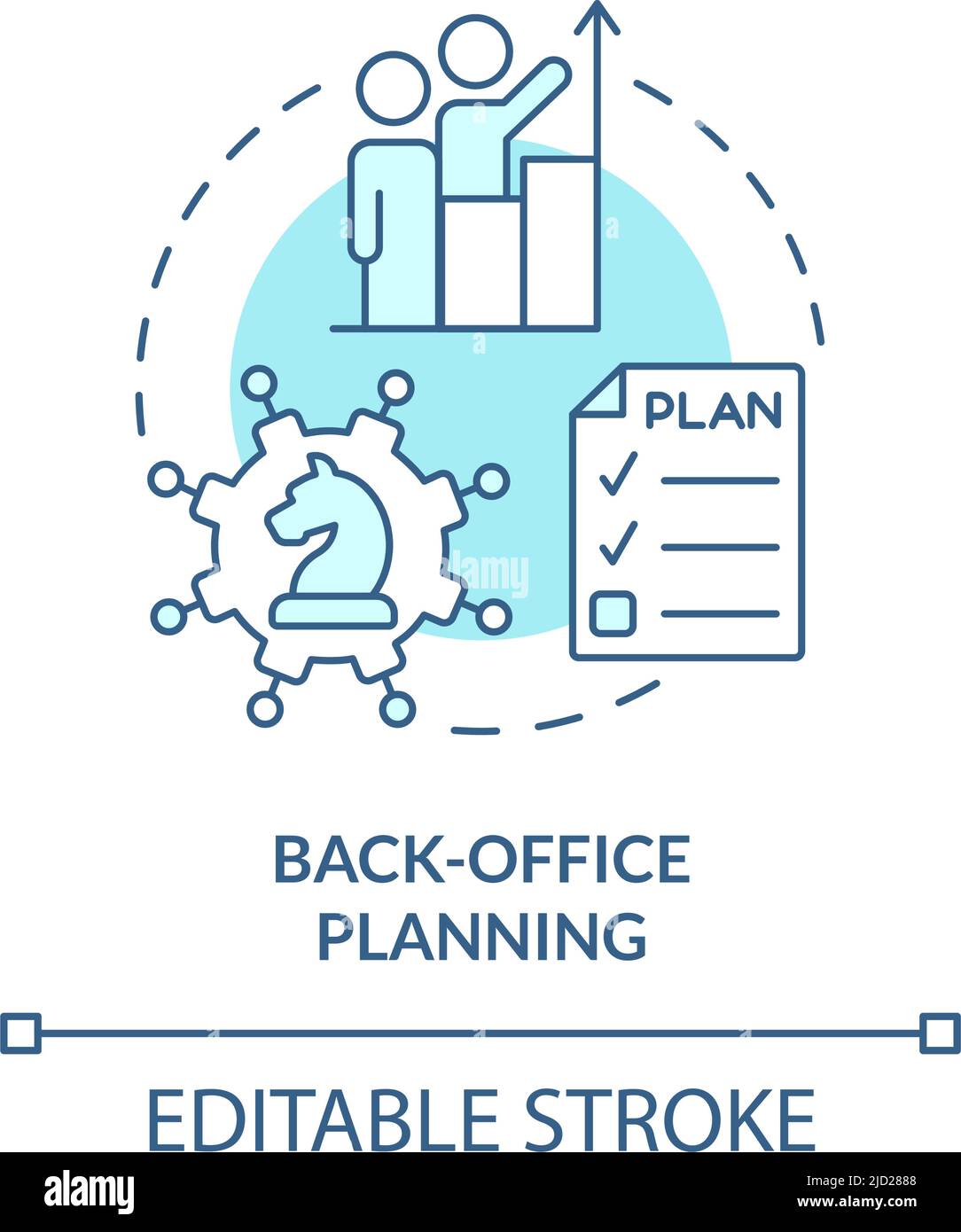 Back office planning turquoise concept icon Stock Vector Image & Art ...