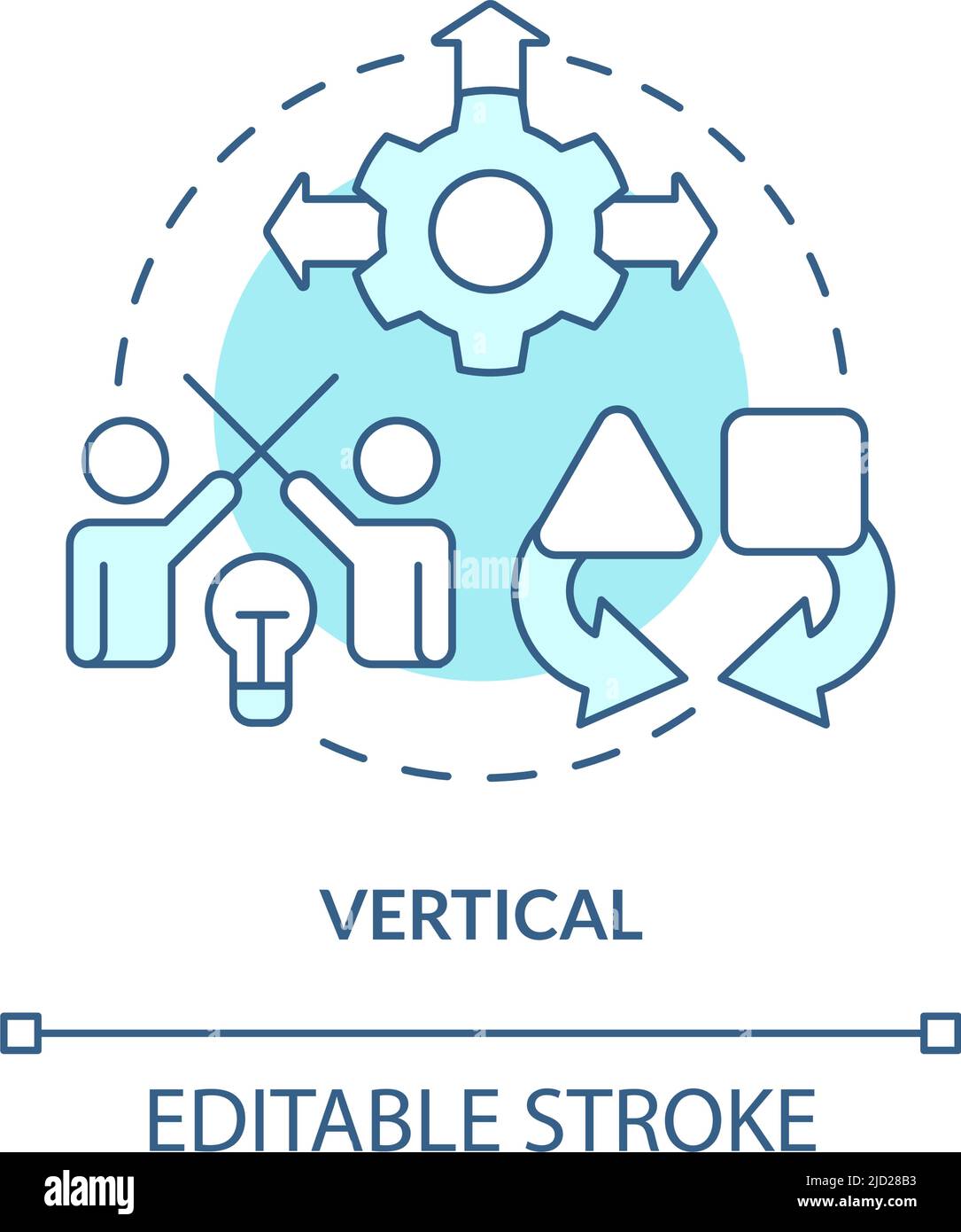 Vertical business merger turquoise concept icon Stock Vector Image ...