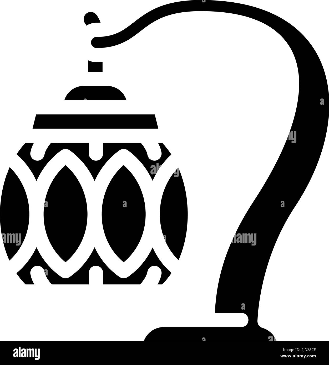 ancient style lamp glyph icon vector illustration Stock Vector Image ...
