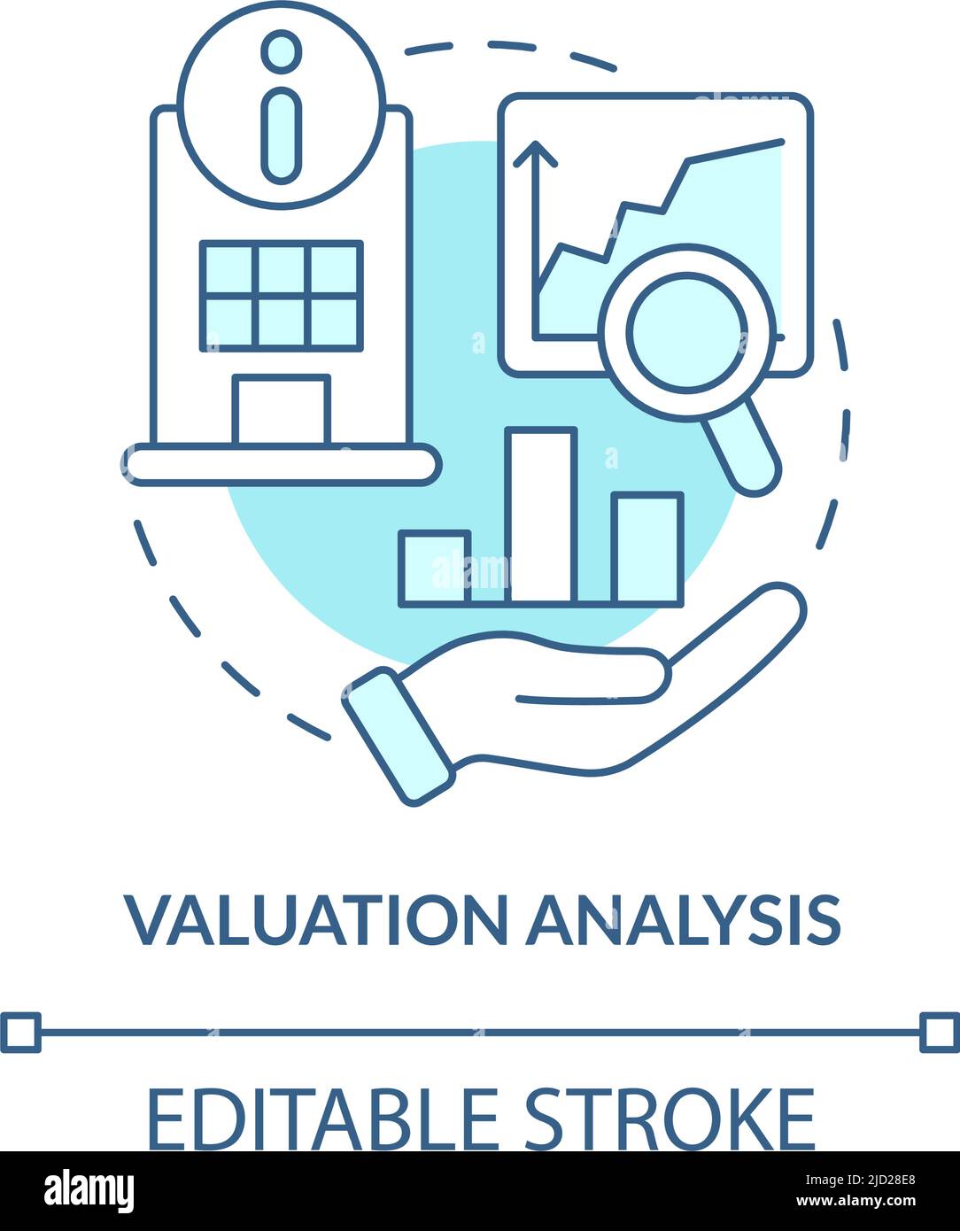 Valuation analysis turquoise concept icon Stock Vector Image & Art - Alamy