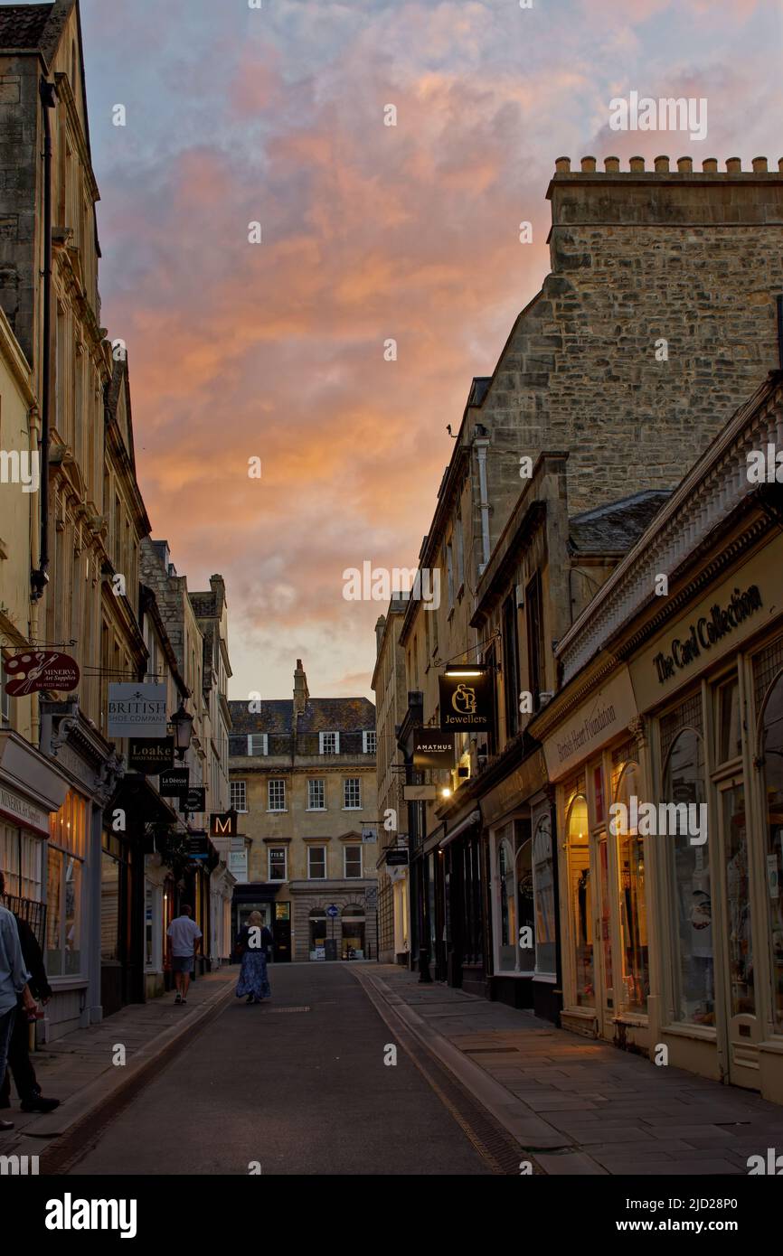 Bath City Centre at sunset Stock Photo - Alamy