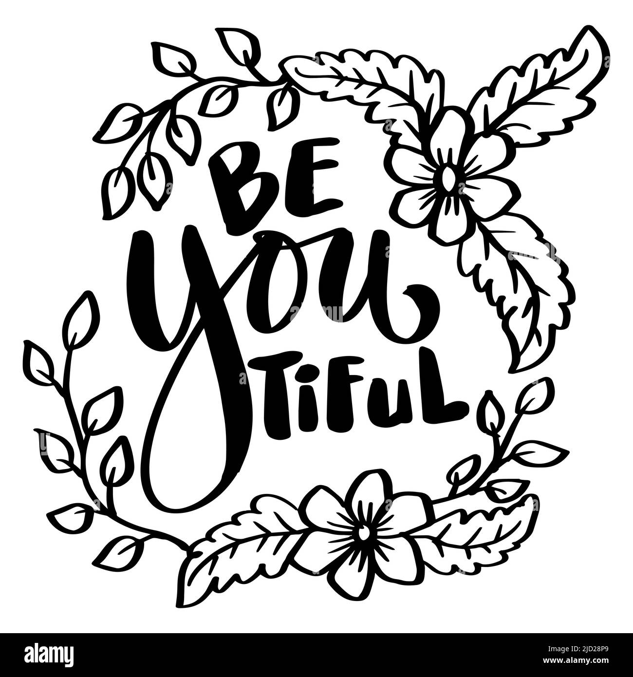 Love lettering beautiful quote Black and White Stock Photos & Images ...