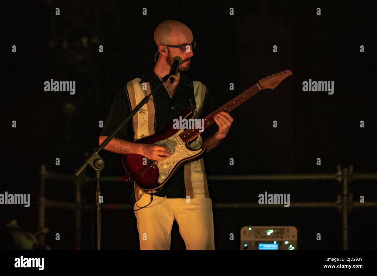 Lorenzo Pasini, guitarist of the Pinguini Tattici Nucleari during ...