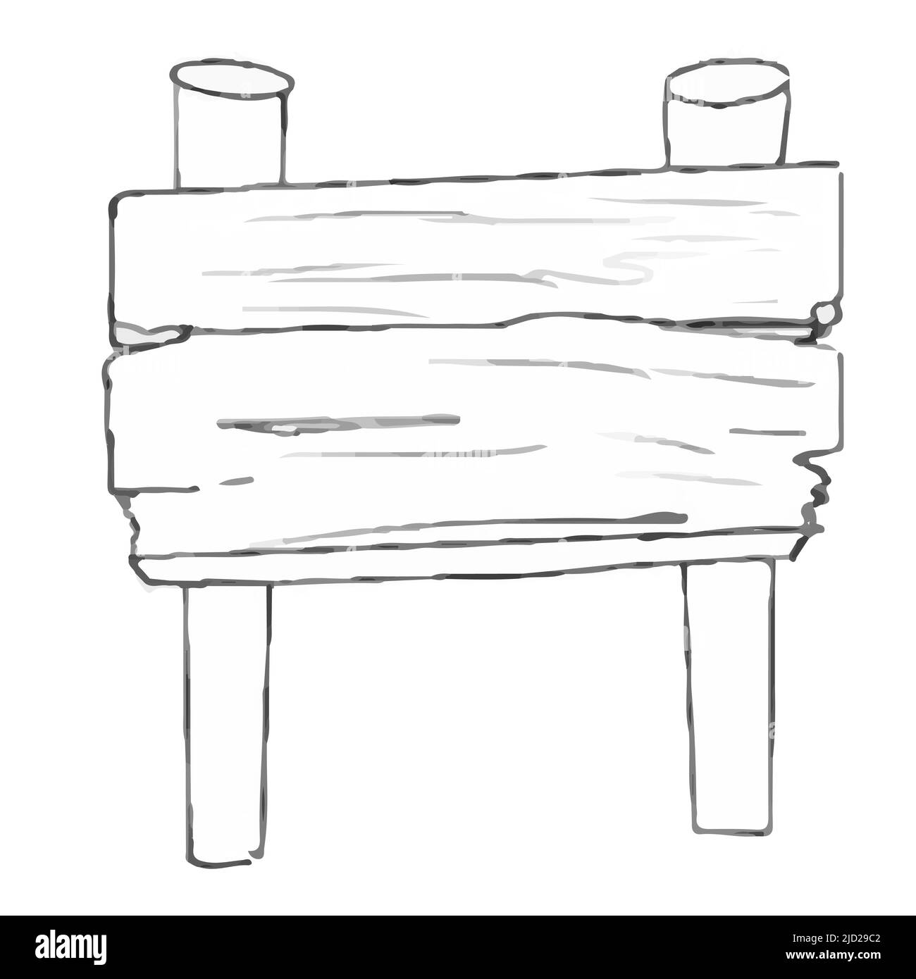 Signpost wooden road signboard in doodle style isolated on white ...