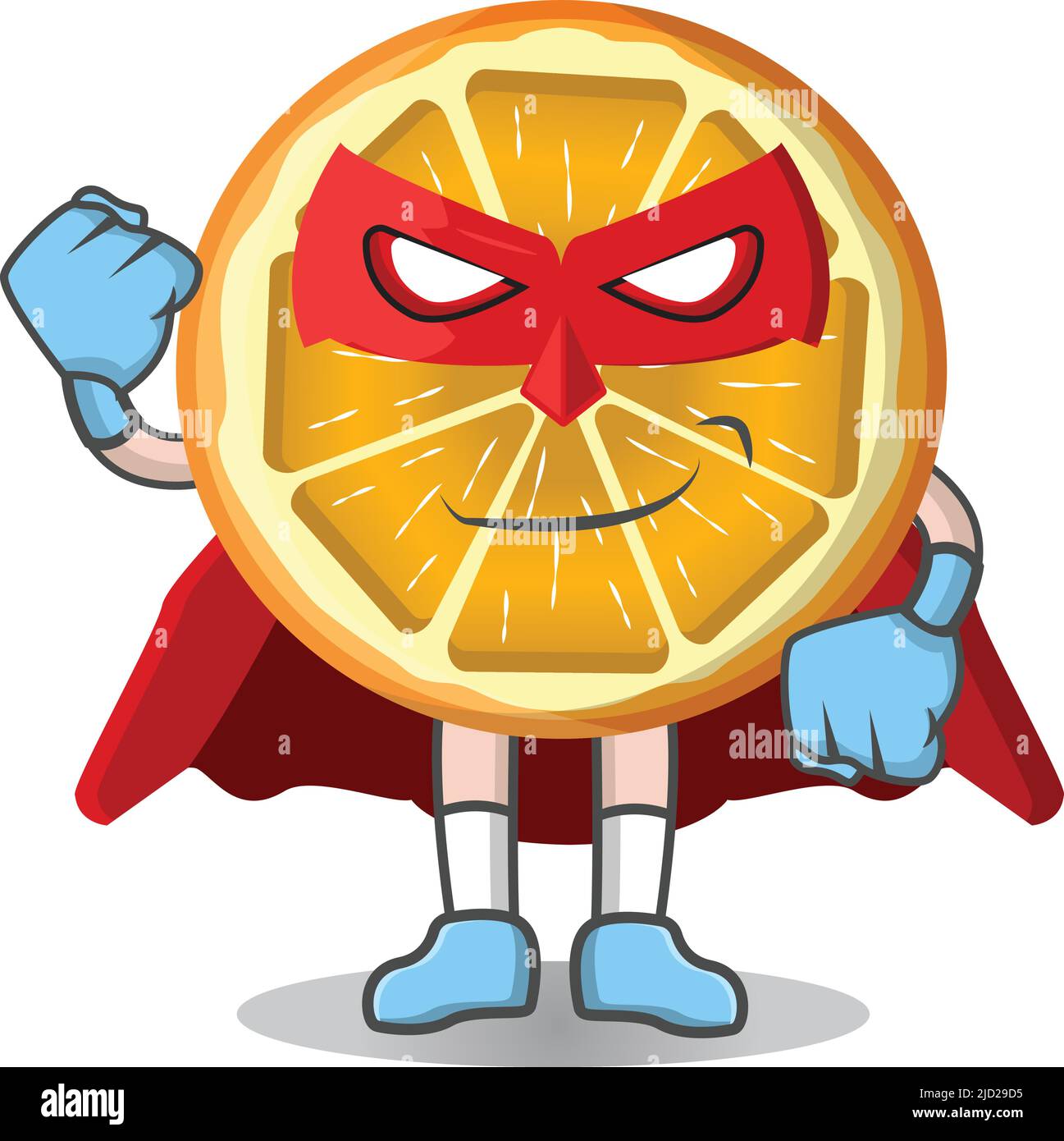 Superheroes slice orange fruits in different costumes set of colorful ...