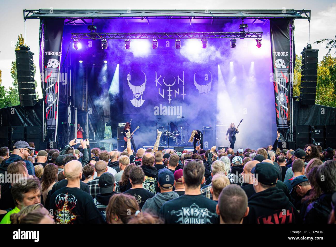 Copenhagen, Denmark. 16th June, 2022. The Danish doom metal band Konvent performs a live concert ...