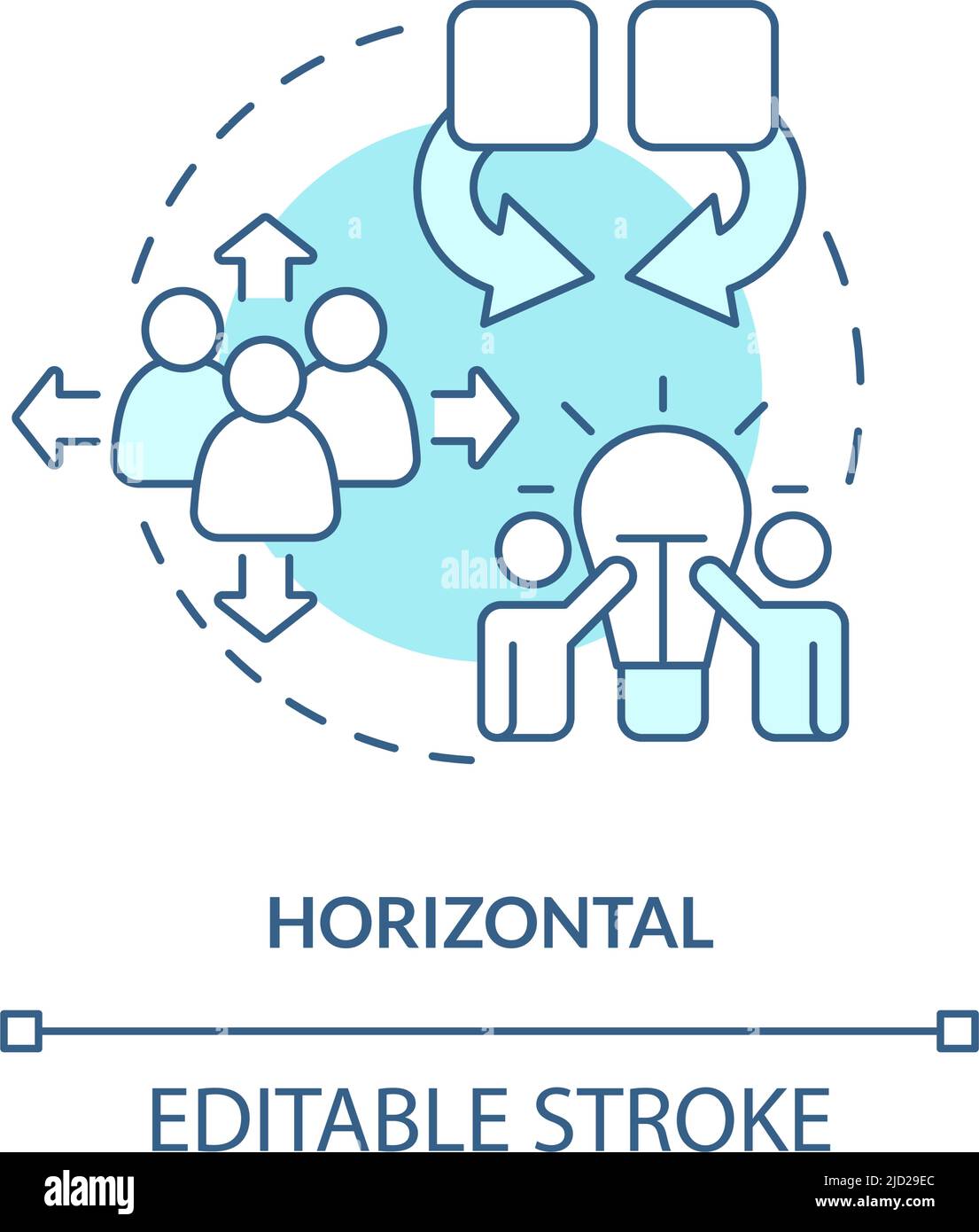 Horizontal business merger turquoise concept icon Stock Vector Image ...