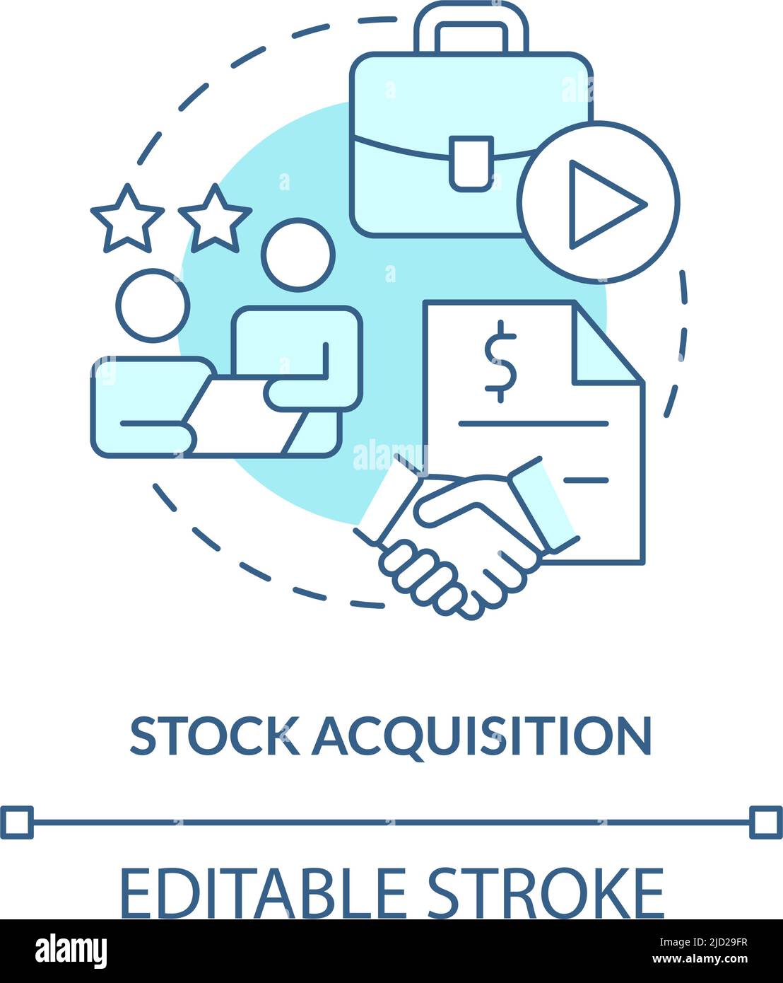 Stock acquisition turquoise concept icon Stock Vector Image & Art - Alamy
