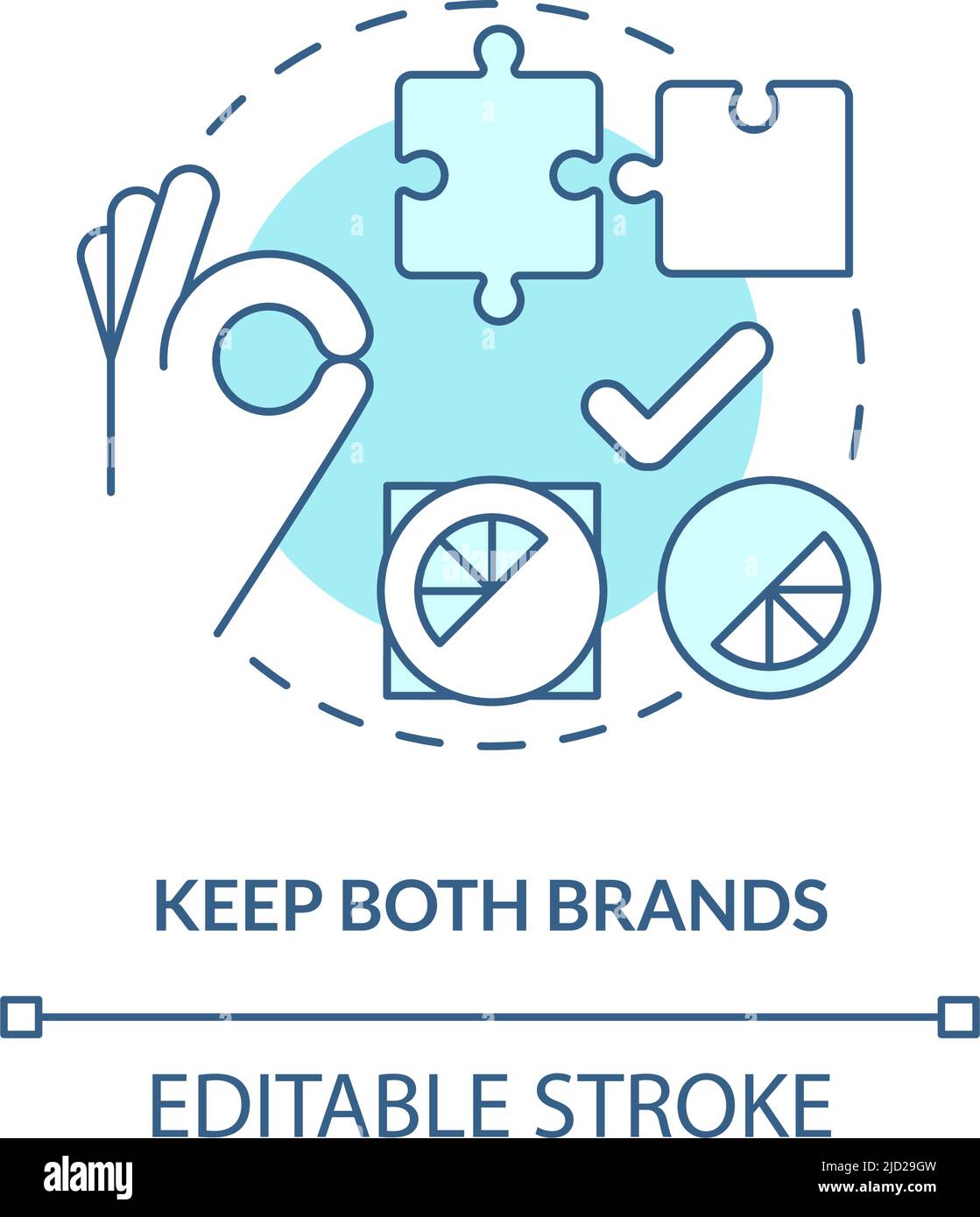 Keep both brands turquoise concept icon Stock Vector Image & Art - Alamy