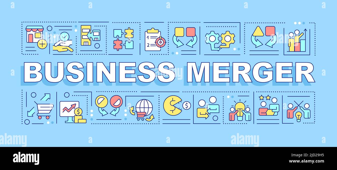 Business merger word concepts blue banner Stock Vector Image & Art - Alamy
