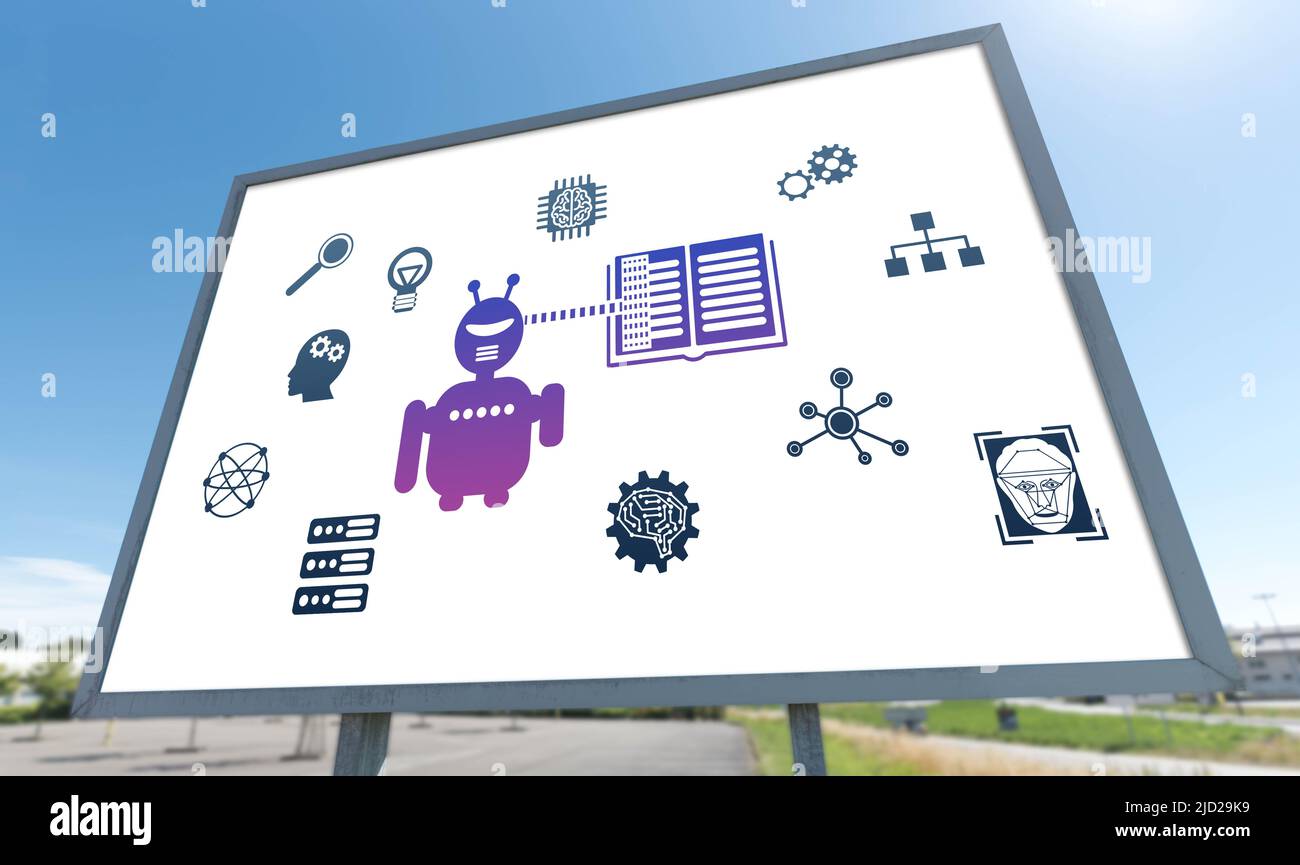 Machine learning concept drawn on a billboard Stock Photo - Alamy