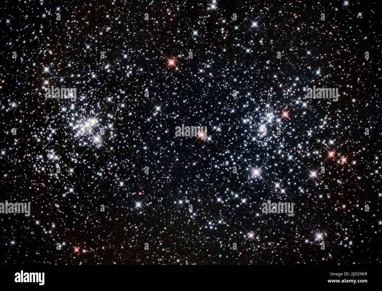 The Double cluster (NGC 884 and NGC 869) in the constellation Perseus Stock Photo - Alamy