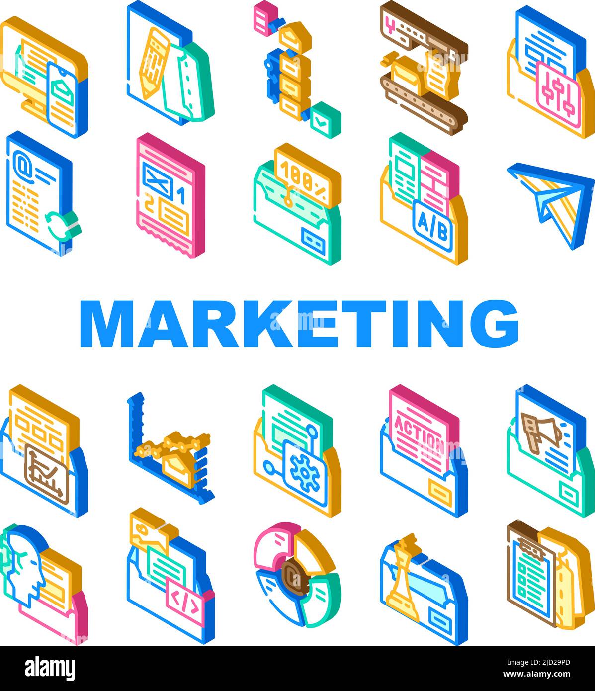 Email Marketing And Advertisement Icons Set Vector Stock Vector Image ...