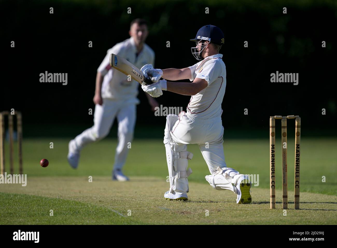 Cricket batsman in action Stock Photo - Alamy