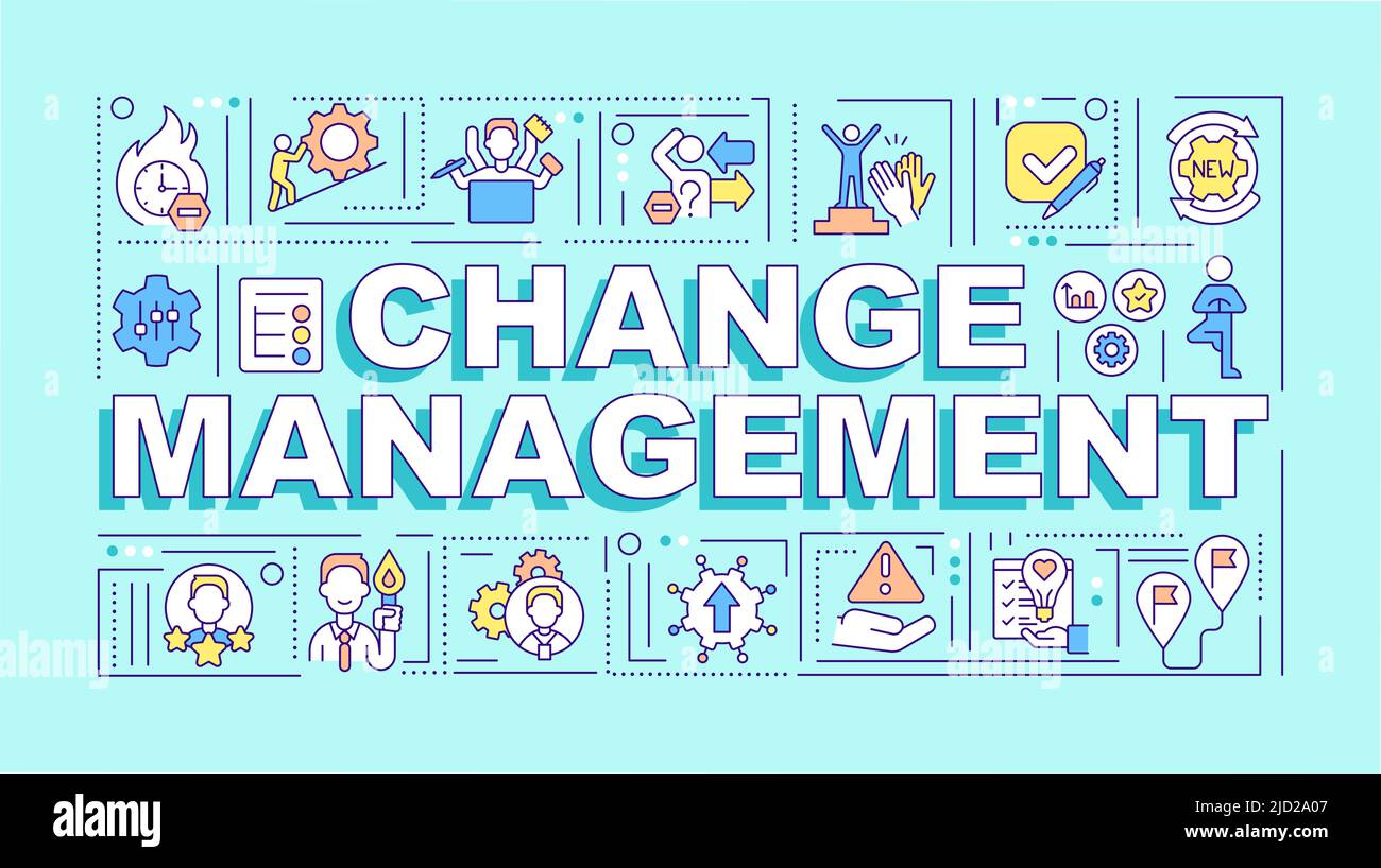 Change management word concepts turquoise banner Stock Vector Image & Art - Alamy