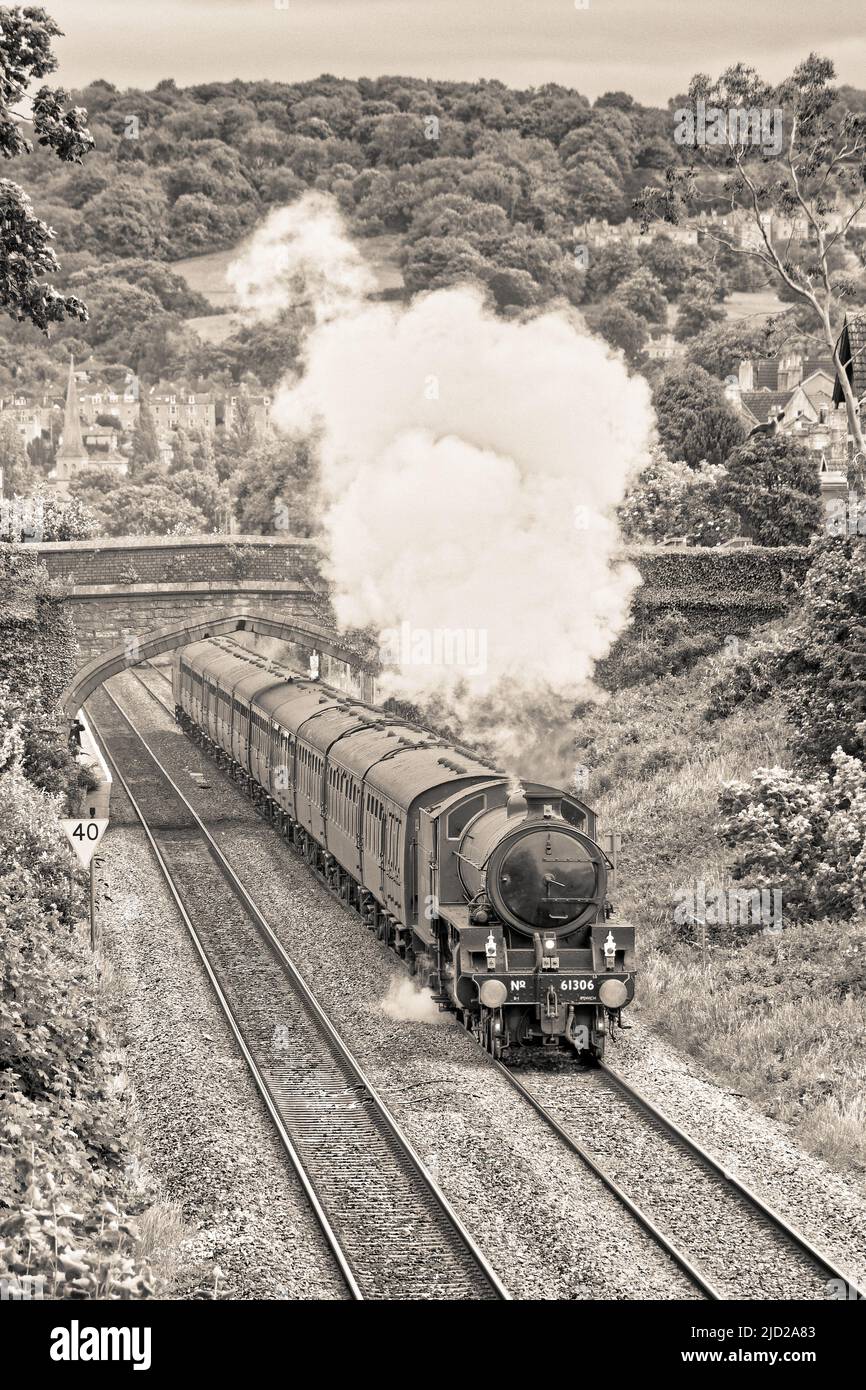Steam train in Bath Stock Photo - Alamy
