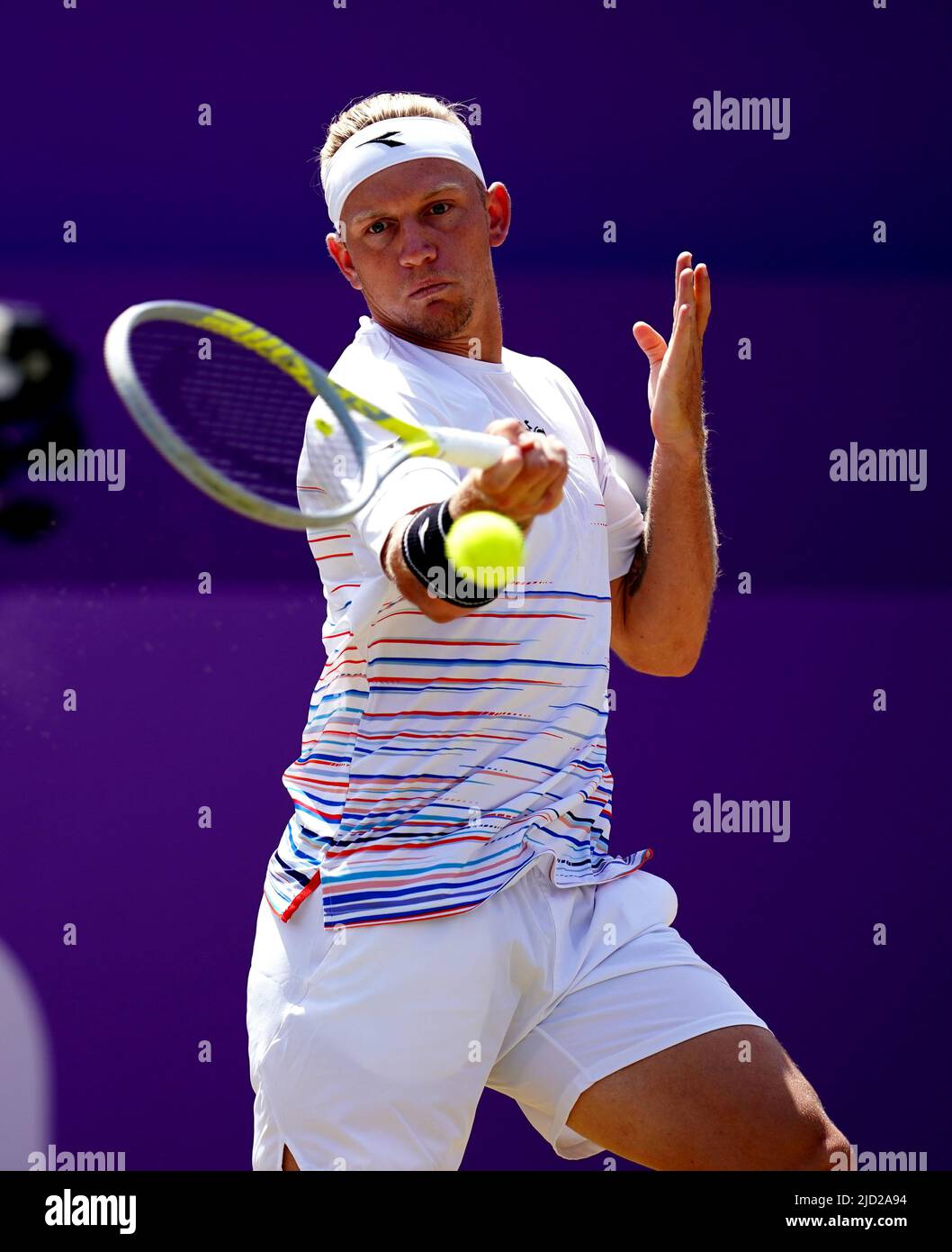 Alejandro Davidovich Fokina in action against Botic van de Zandschulp ...