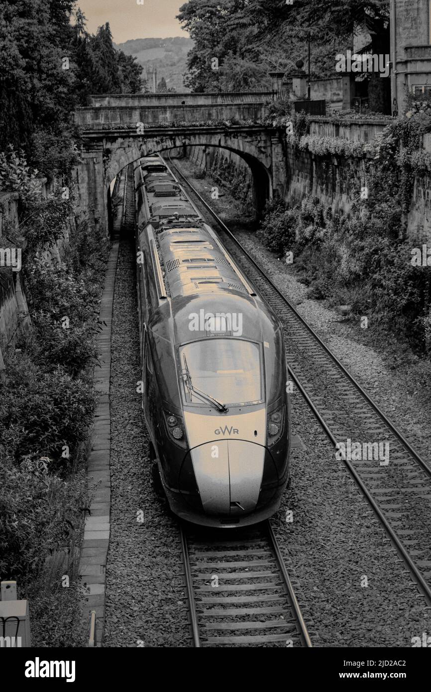 Steam train in Bath Stock Photo - Alamy