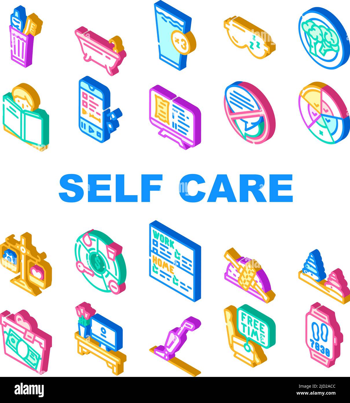 Life balance color set Stock Vector Images - Alamy