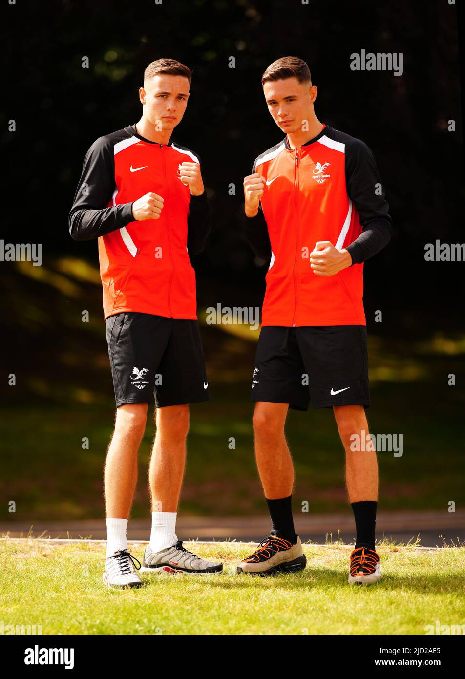 Boxers and twin brothers Ioan (left) and Garan Croft during the Wales ...