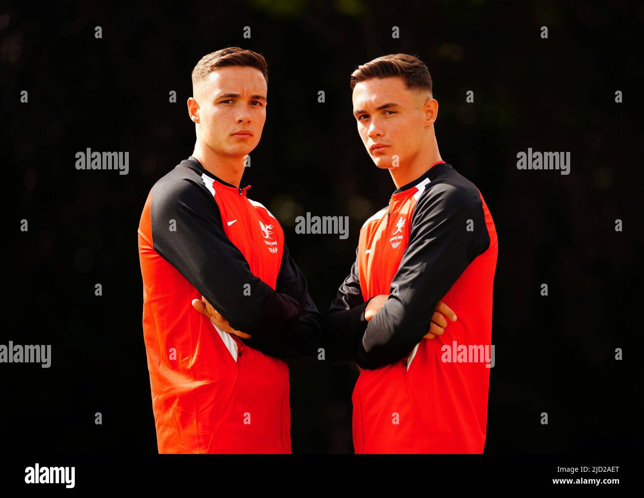 Boxers and twin brothers Ioan (left) and Garan Croft during the Wales ...