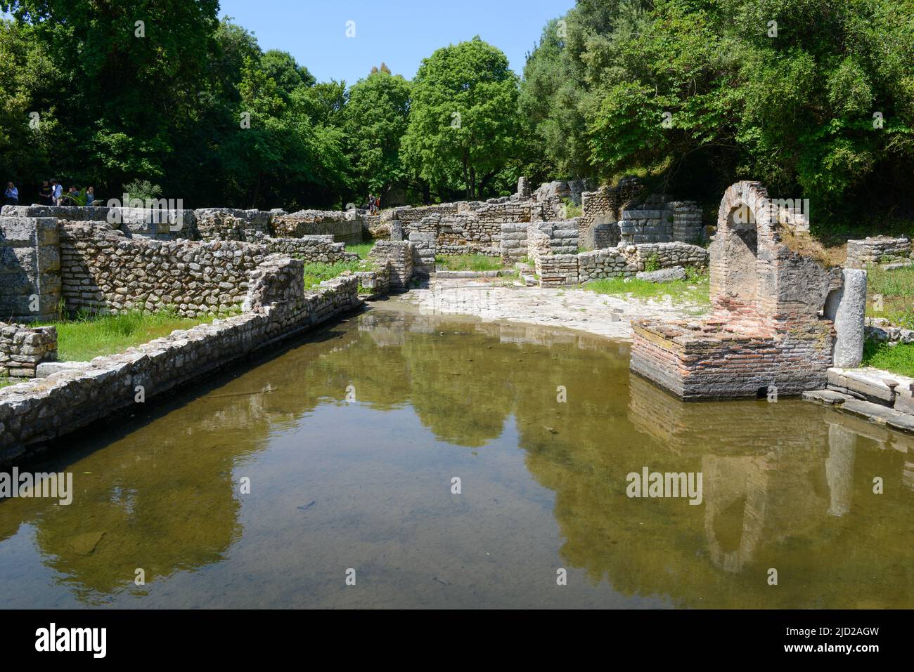 View at the roman archaeological site of Butrinto on Albania Stock ...