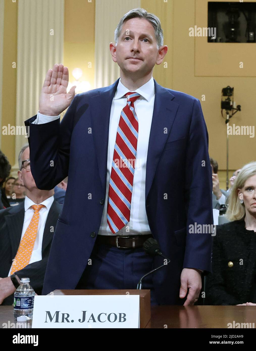 Former chief counsel to Vice President Mike Pence Greg Jacob (L) and ...