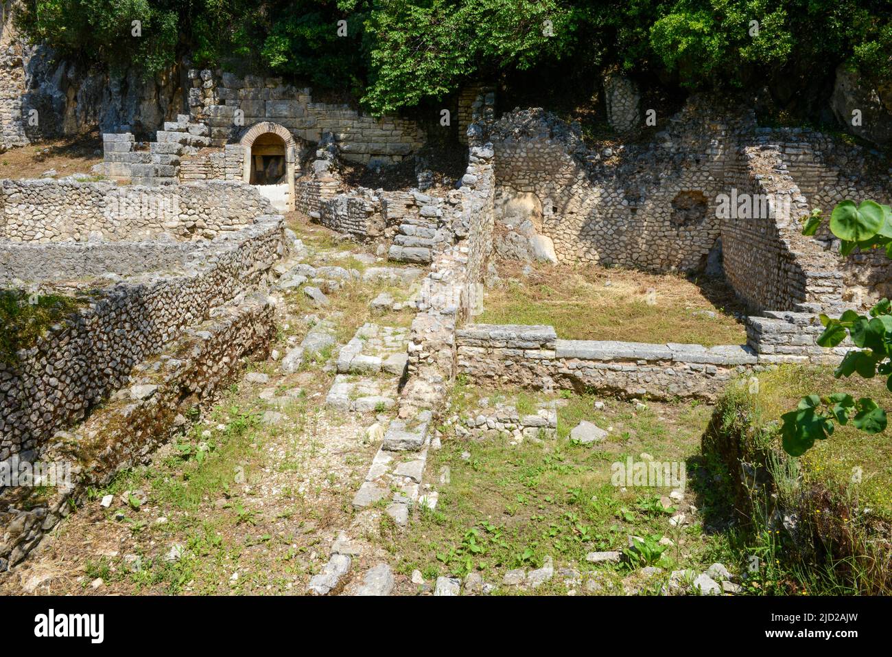 View at the roman archaeological site of Butrinto on Albania Stock ...