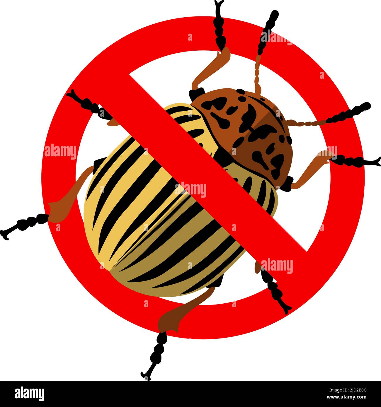 Colorado potato beetle anti emblem with bug. Colorado potato beetle ...