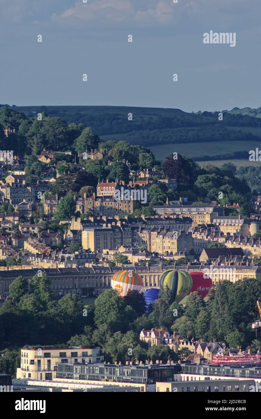 Hot air balloons over Bath Stock Photo - Alamy