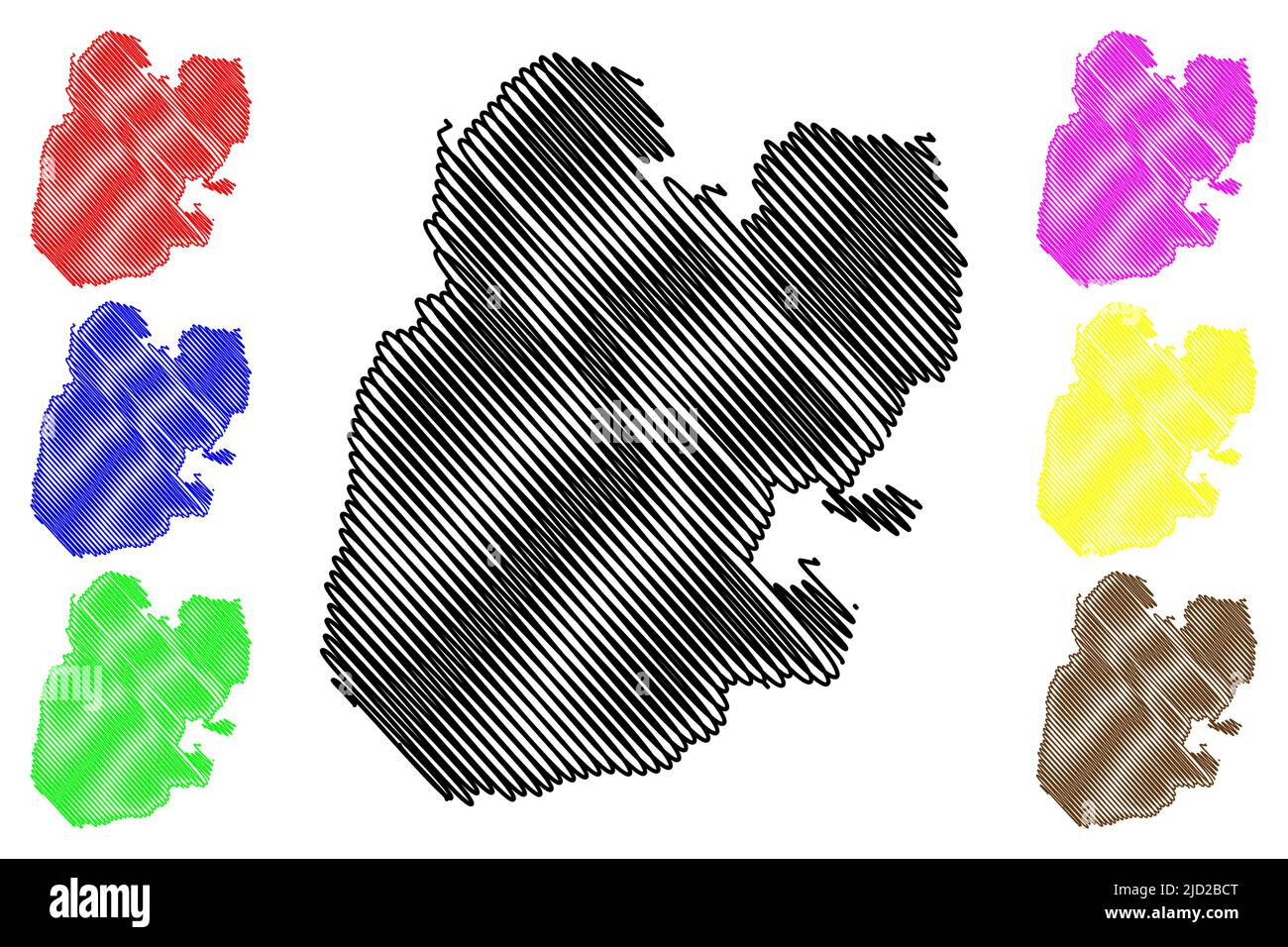 Hemson island (Kingdom of Sweden) map vector illustration, scribble ...