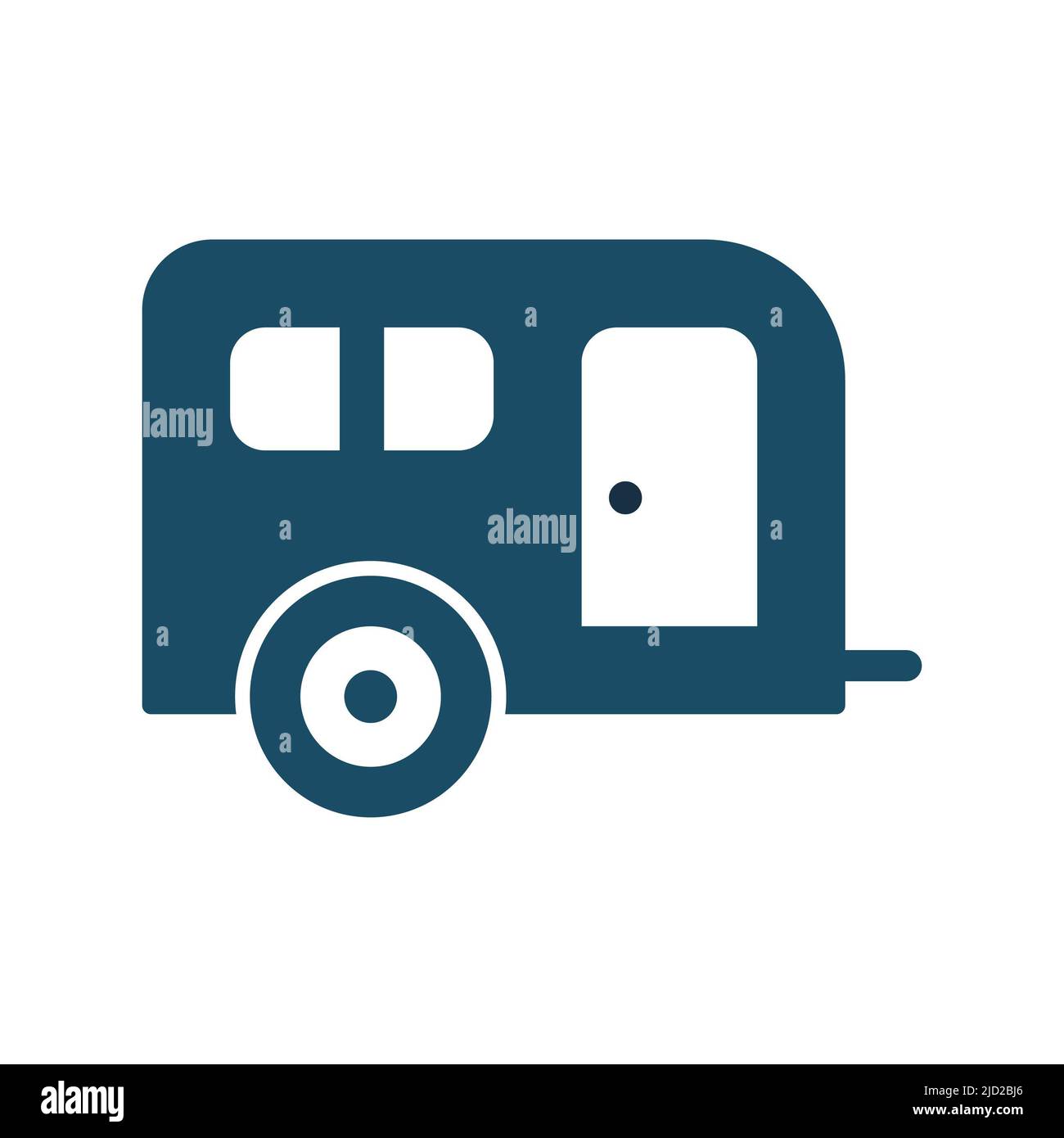 High quality dark blue flat caravan icon. Pictogram, icon set ...