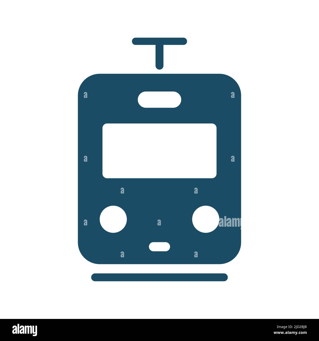 High quality dark blue flat tramway icon. Pictogram, icon set ...
