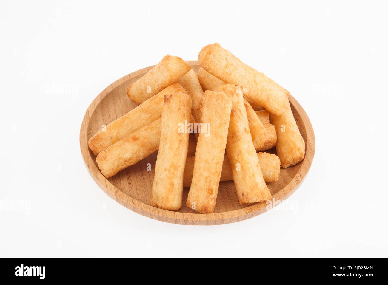 Tasty fried cassava sticks; photo on white background Stock Photo - Alamy