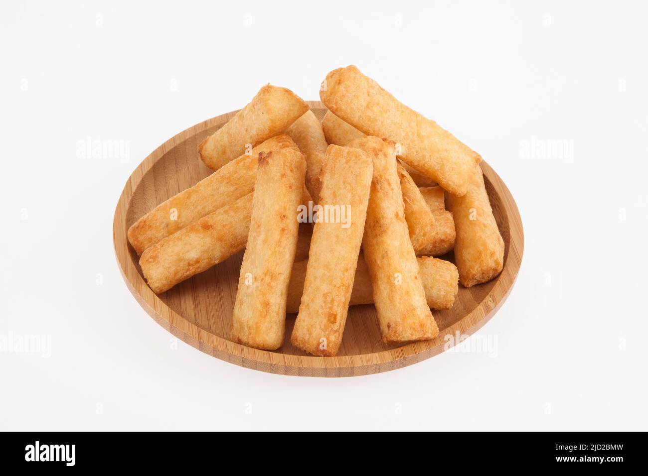 Tasty fried cassava sticks; photo on white background Stock Photo - Alamy