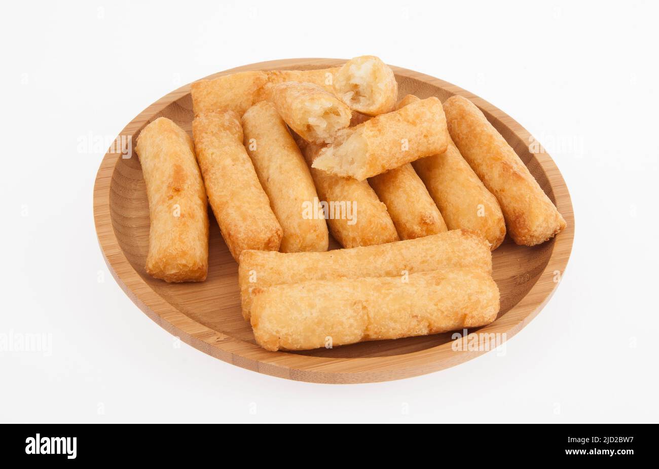 Tasty fried cassava sticks; photo on white background Stock Photo - Alamy