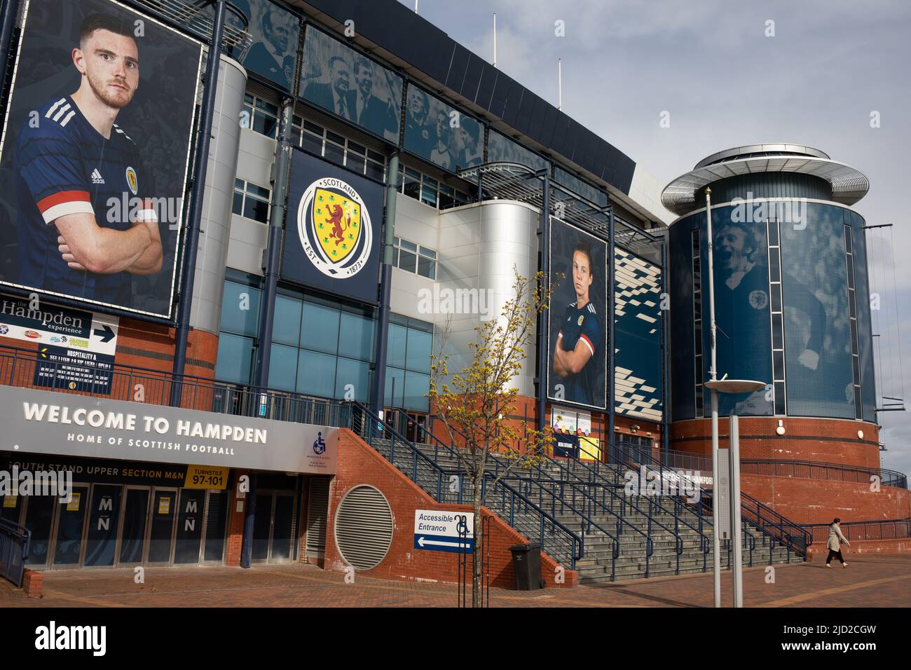 Views of exterior of Hampden Park, Scotland’s National Stadium, in ...