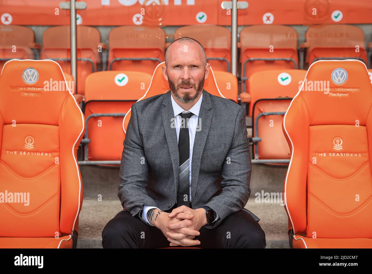 Blackpool FC's newly appointed Head Coach Michael Appleton signs a four ...