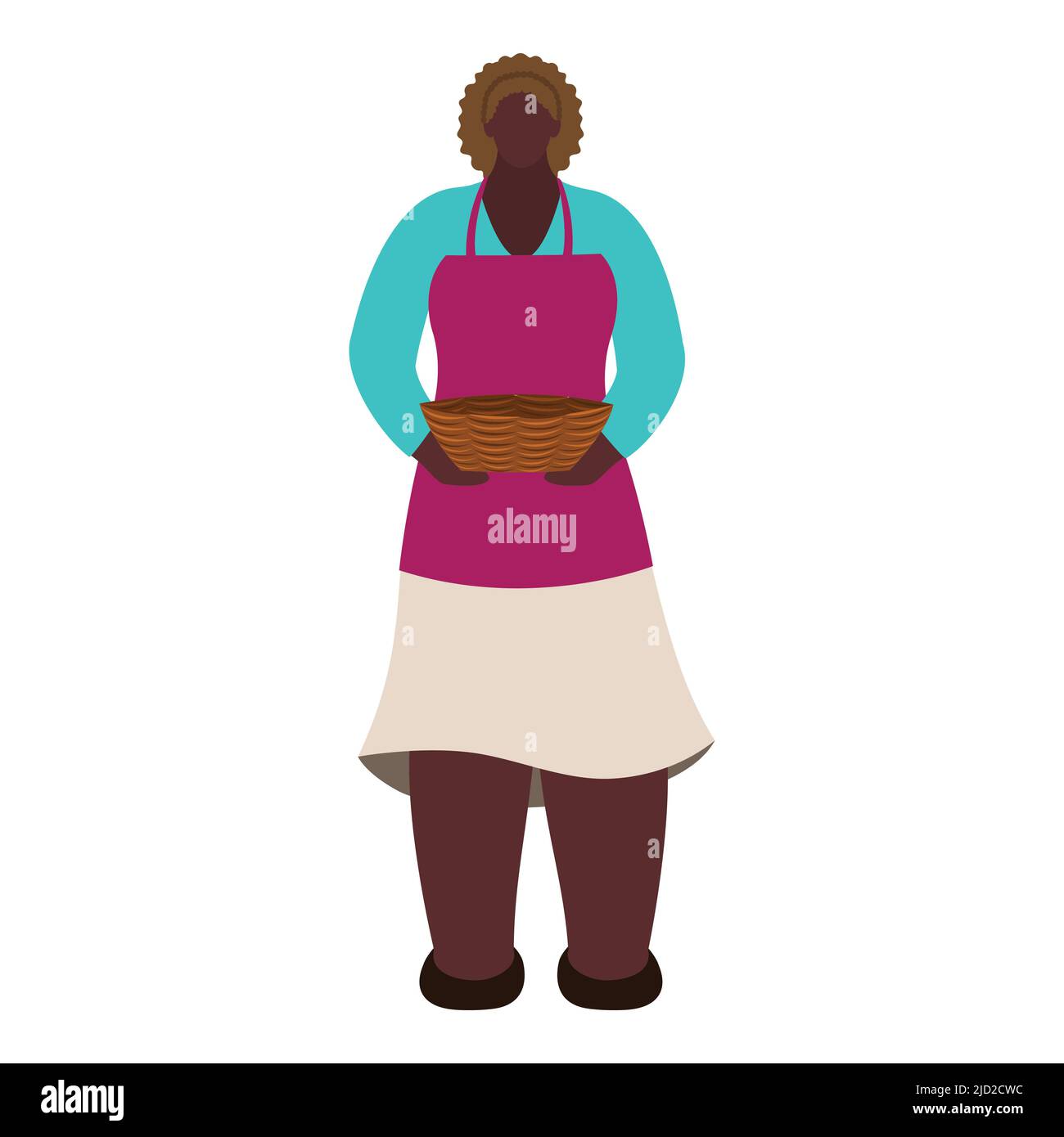 Faceless Grocery Female Worker Holding Bowl On White Background Stock ...