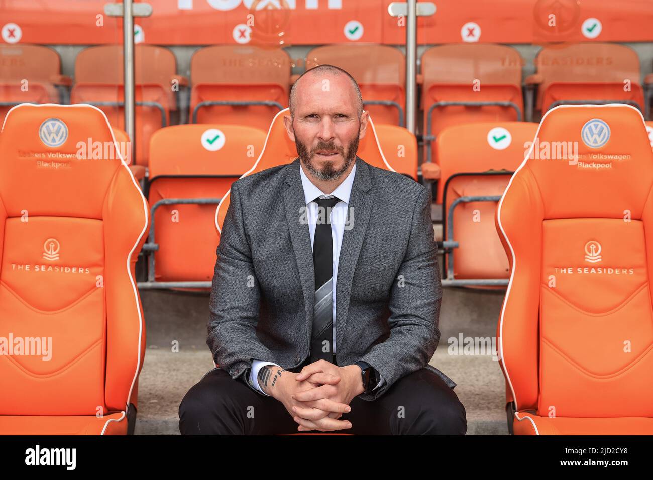 Blackpool FC's newly appointed Head Coach Michael Appleton signs a four ...
