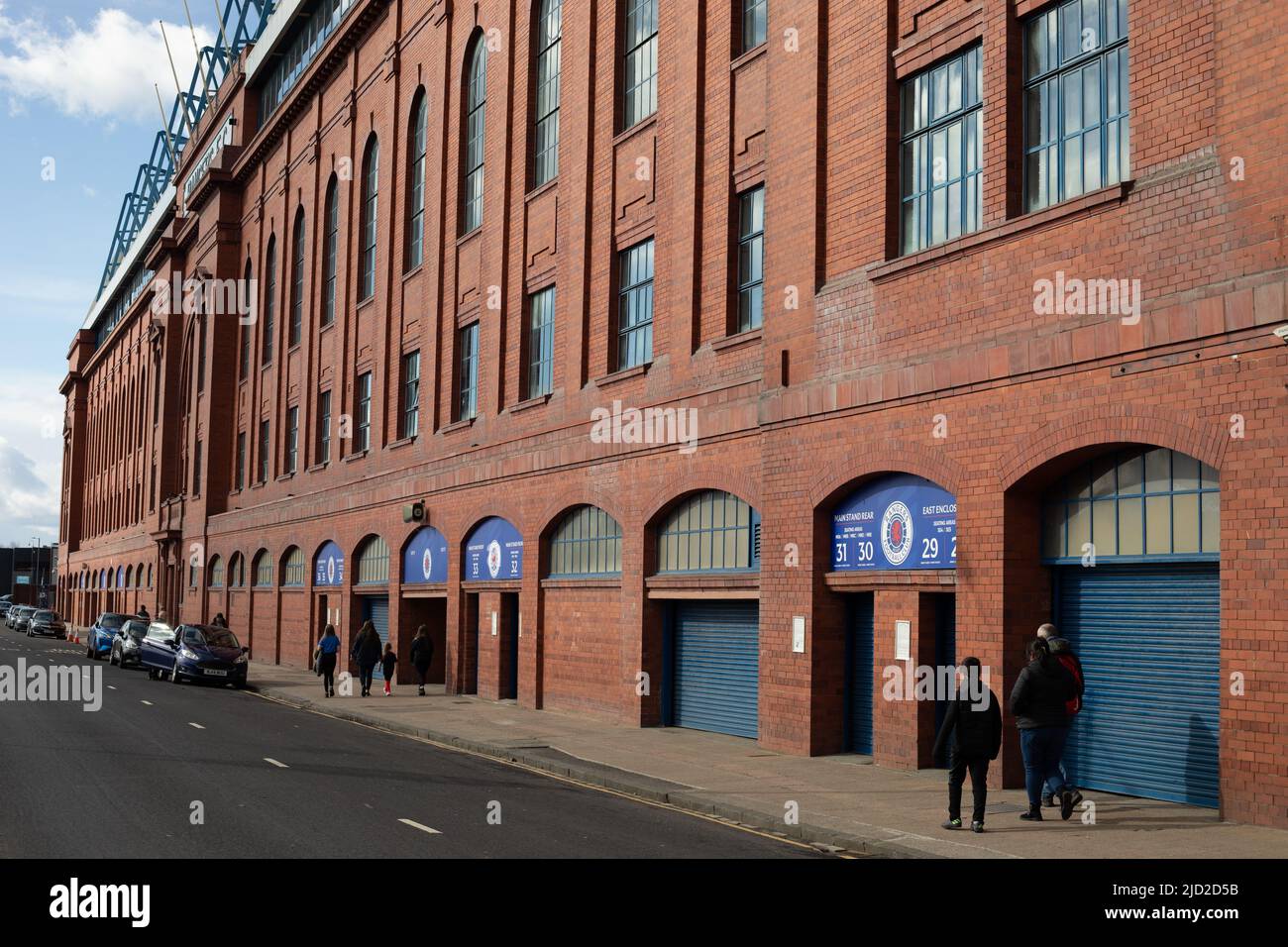Views of exterior of Ibrox Stadium, home to Rangers Football Club, in ...