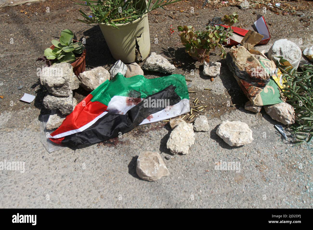 Jenin, Palestine. 27th May, 2022. Bullets, blood, and a Palestinian ...
