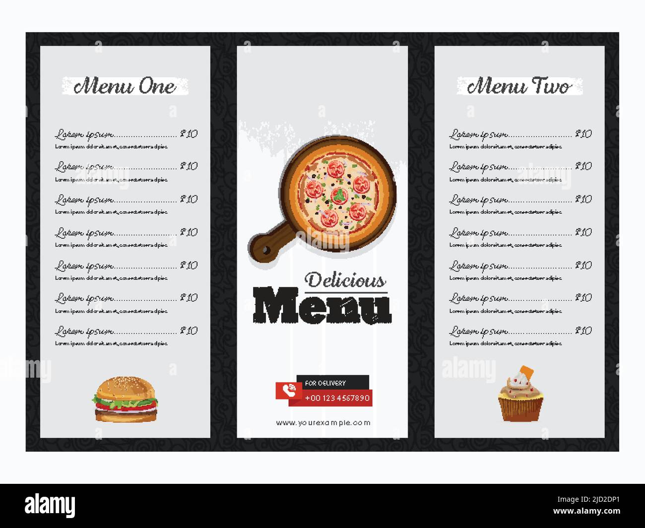 Food menu tri fold brochure hi-res stock photography and images - Alamy