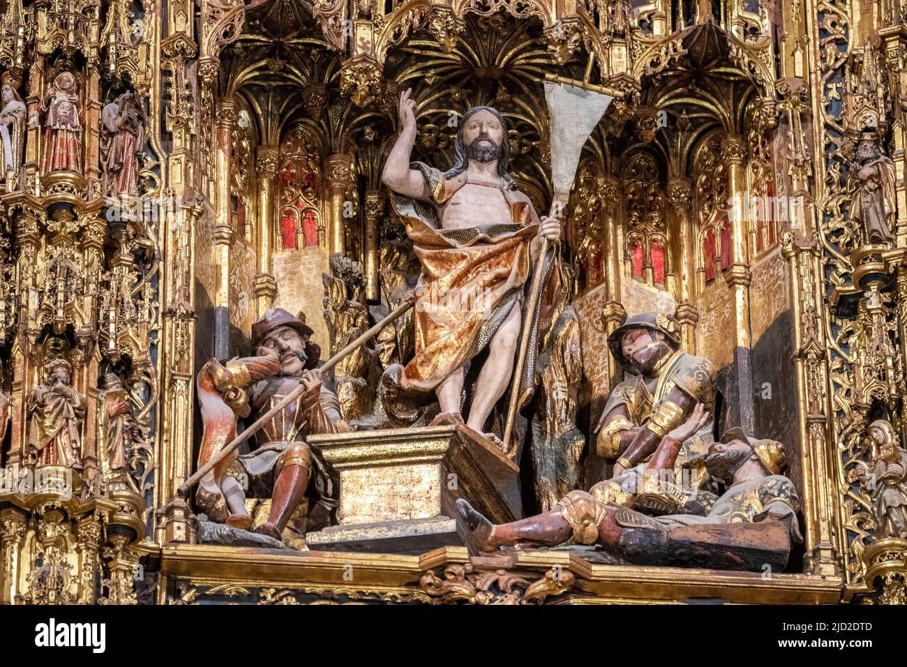 Statues depicting a biblical scene on the Pierre Dancart altarpiece ...