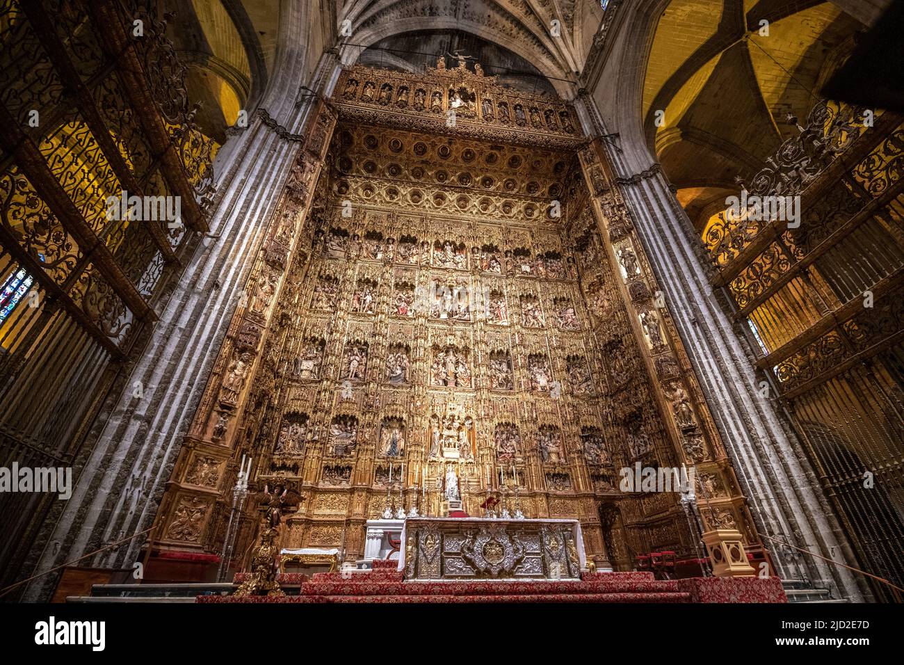 The Pierre Dancart altarpiece inside of Seville Cathedral, Seville ...
