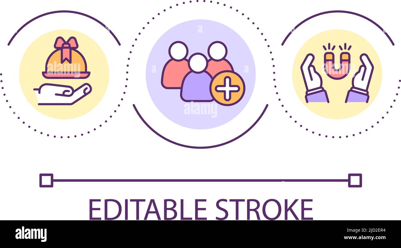 Customer loyalty program in restaurant loop concept icon Stock Vector ...